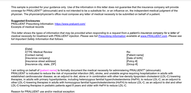 Resources for Healthcare Professionals | PRALUENT® (alirocumab) Injection